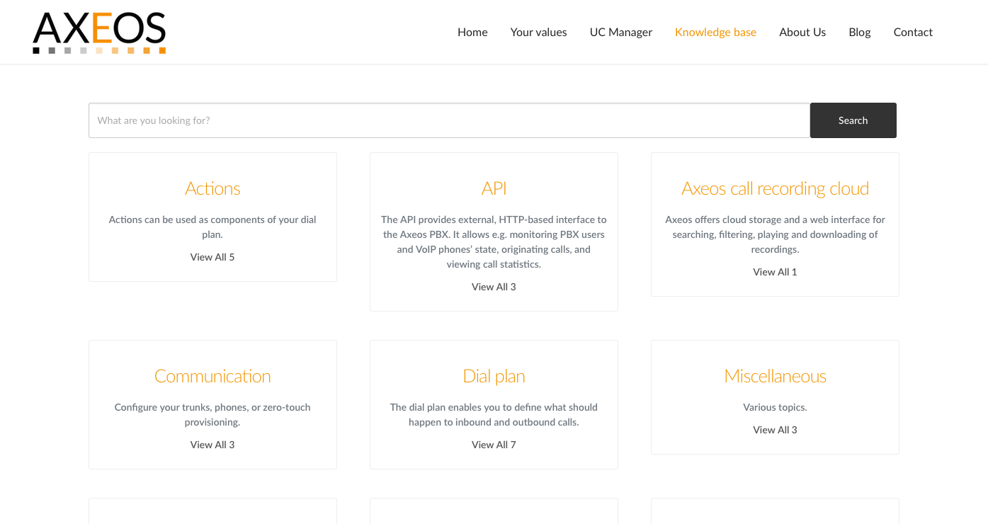We have a new knowledge base - Axeos