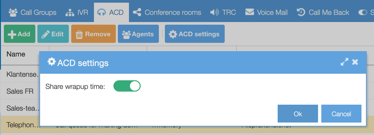 Automatic call distribution - ACD -(for admins) - Axeos