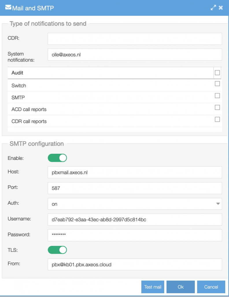 System options - Axeos
