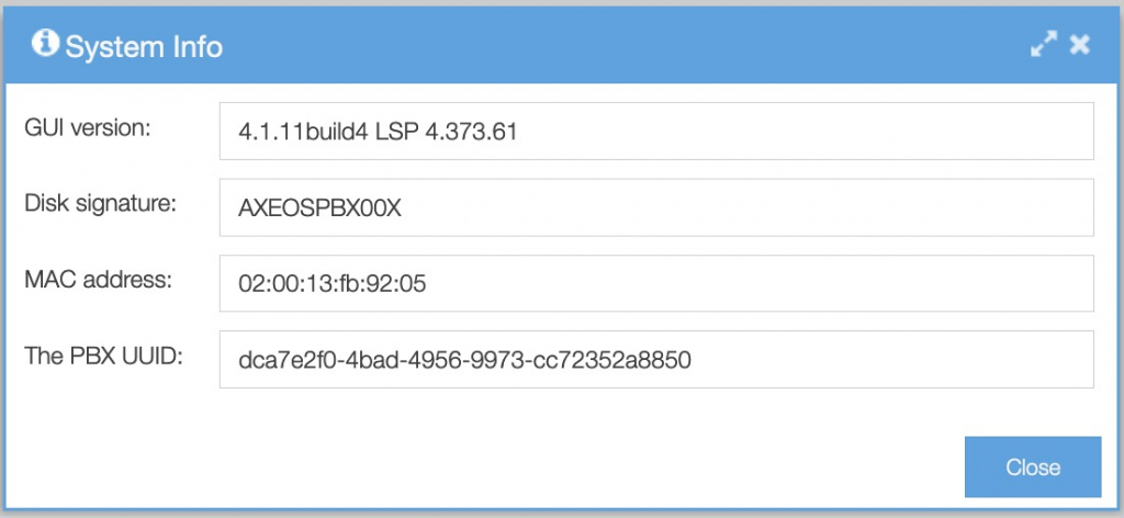 System options - Axeos