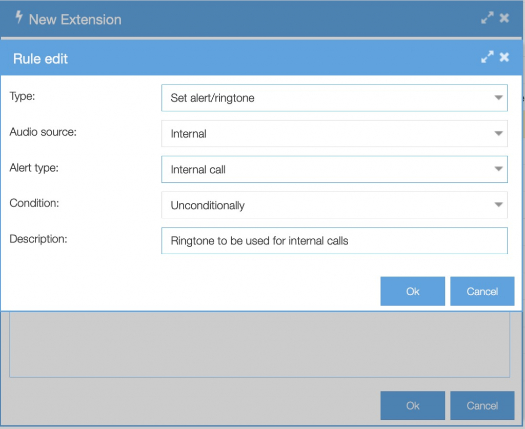 Different ringtones for internal and external calls - Axeos